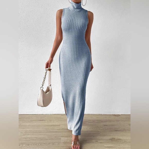 Mile High Clozet | Dresses | Turtleneck Split Thigh Tank Dress | Poshmark